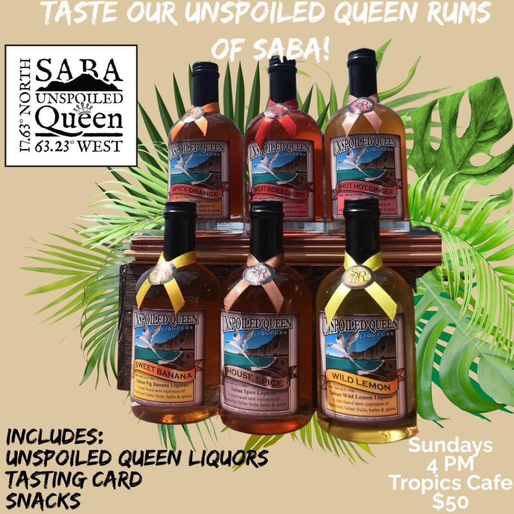 Unspoiled Queen Liqueurs Rum tasting | Saba Tourism