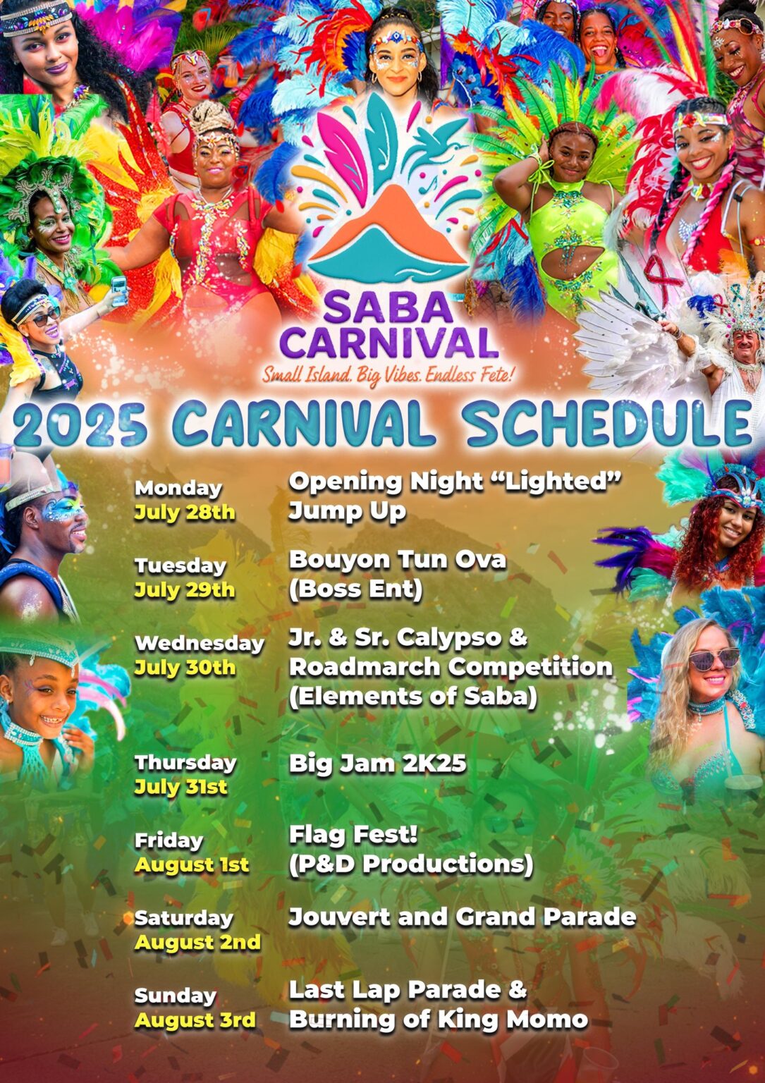 Saba Carnival Schedule 2025 | Saba Tourism