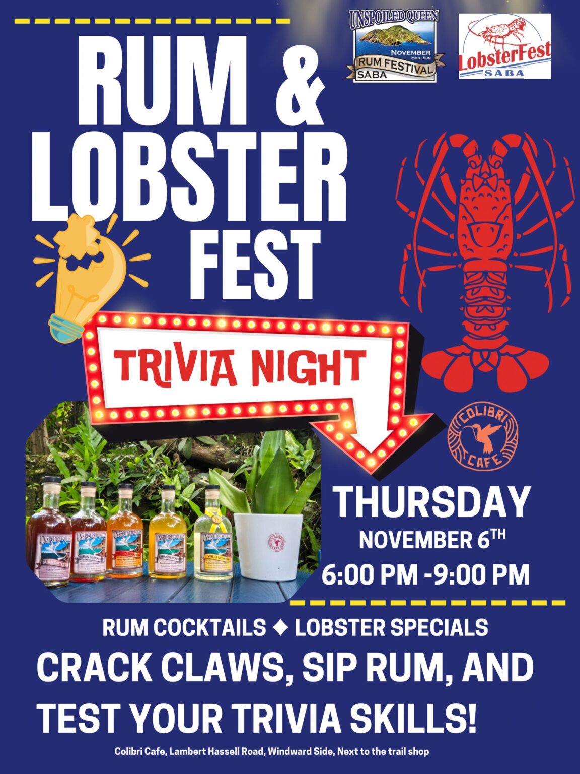 Rum & Lobster Fest: Trivia Night | Saba Tourism